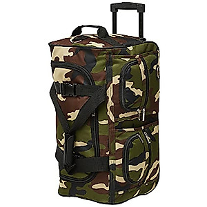 Rockland Rolling Duffel Bag, Camouflage, 22-Inch