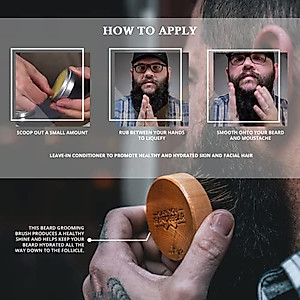 CanYouHandlebar Beard Balm for Men, Dry Oil Beard Wax, Natural Beard Care Conditioner Moisturizer Softener Grooming Products, Peppermint and Clary Sage Scent, 2 oz Stainless Steel Tin