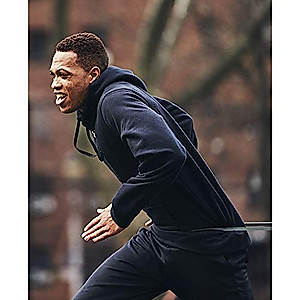 Under Armour Mens Hustle Fleece Hoodie , Black (001)/White , X-Large