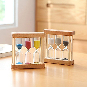 Sand Timers 1/3/5 Minute Brushing Timer Hourglass Visual Timer for Kids, Tooth Brushing Sand Timer Kitchen Timer Time Out Timer for Time Management in Games Cooking (White Black)