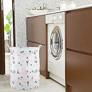 2pcs Cotton Home Style Bin Organizer Baby Folding Dirty Room Saving with Buck Hamper Basket Living Double Foldable Bucket Clothes Handles Container Round