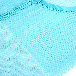 Hanging Storage Mesh Bags?With Hook Bathroom Storage Mesh Bag Hooks Shower Toiletry Bag Makeup Cosmetic Storage Bag Bath Shampoo Shower Organizer(Blue)