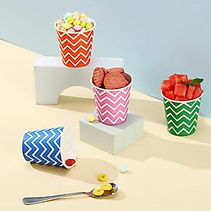 500 Pack 5oz Paper Cups, Multicolor Paper Disposable Cups, Small Mouthwash Cups, Cold Beverage Drinking Cup for Party, Travel and Event (Strip)