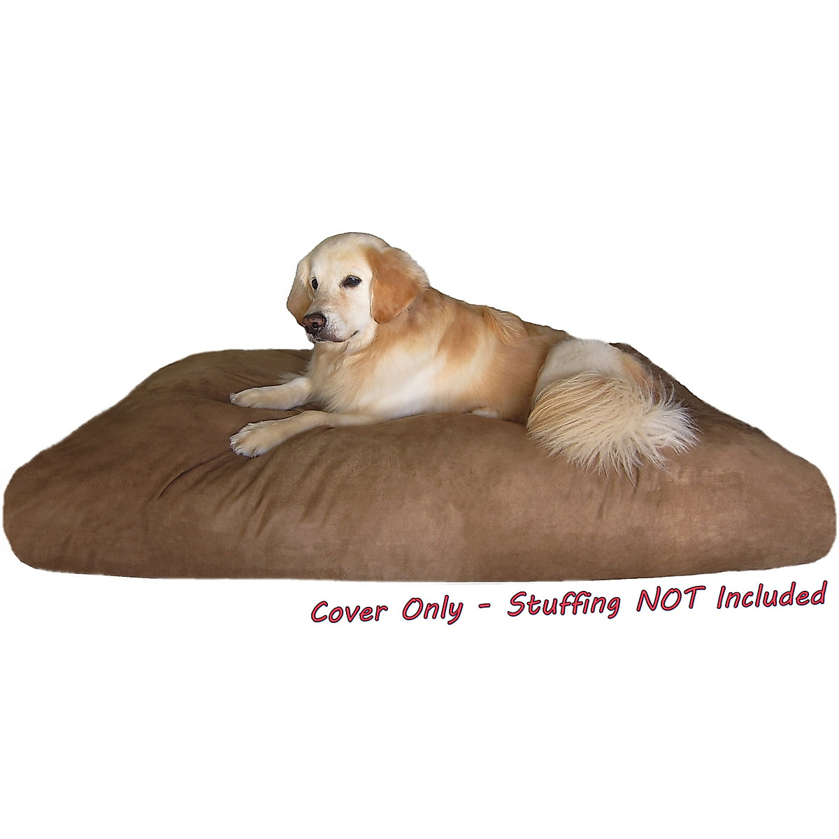 Dogbed4less DIY Pet Bed Pillow Brown Microsuede Duvet Cover and Waterproof Internal case for Dog at 55X37X4 Inch - Covers only