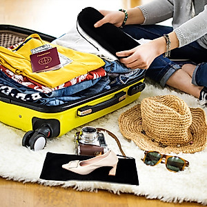 12 Pcs Shoe Bags for Travel Shoe Dust Bags Black Duster Flannel Shoe Pouch Washable Shoe Covers with Drawstring Breathable for Home Luggage, 8 x 17 Inch