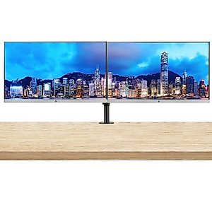 HP EliteDisplay E273 27 Inch LED Backlit Monitor 2-Pack Bundle with Fully Adjustable Desk Mount Monitor Stand