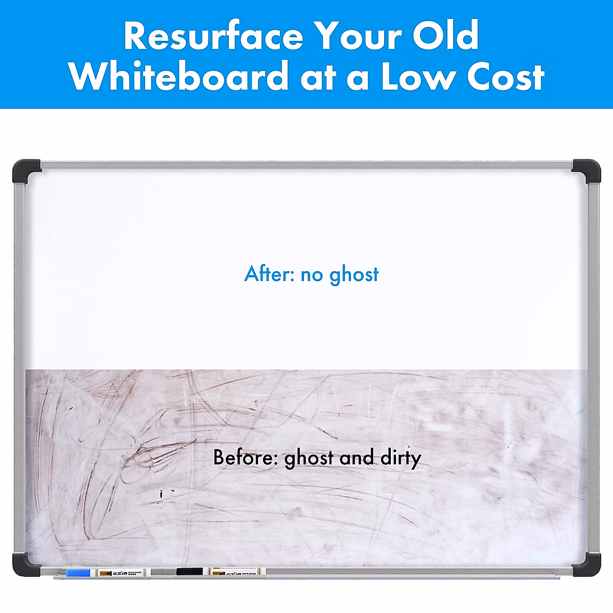 HAMIGAR Magnetic Whiteboard Contact Paper 18" x 39" Dry Erase White Board Sticker for Wall Stick on White Board Peel and Stick Wallpaper Adhesive Poster with Marker, Magnetic Eraser and Magnets