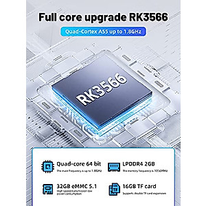RG353V Handheld Game Console 3.5 Inch IPS Screen 640*480 High Resolution CPU RK3566 Quad-Core OS Android 11, Linux 2G/64G+16G 3200mAh Battery(Black Transparent)