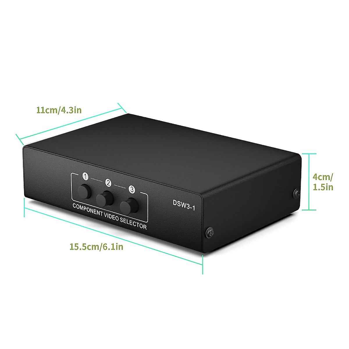BolAAzuL Component AV Video Switch Box 3 in 1 Out, 3 Port 5 RCA YPbPr Cable RGB Component AV Switcher Selector Converter 3-Way Plug & Play for Retro Gaming PS2 Wii Xbox DVD Player TV