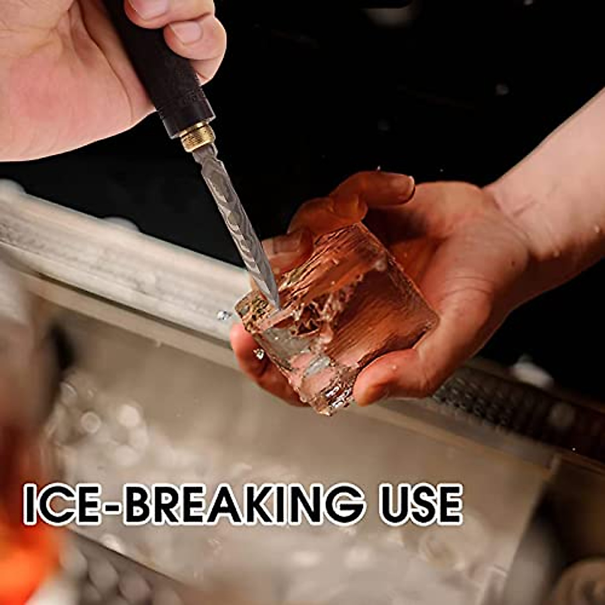 DUANMUL Stainless Steel with Safety Cover Wooden Handle Puer Puerh Tea Knife Ice Pick Professional Tea Cake Pick Tool for Breaking Prying Brick for Kitchen Bars Bartender Picnics Camping