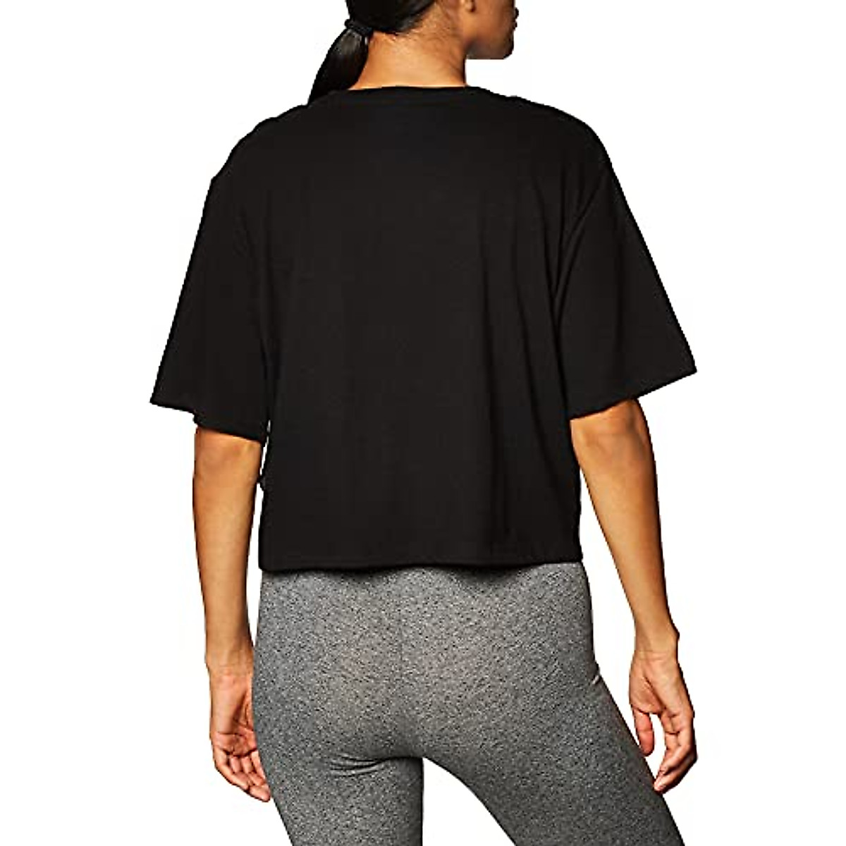 PUMA Women's Essentials+ Cropped Tee, Black, Medium