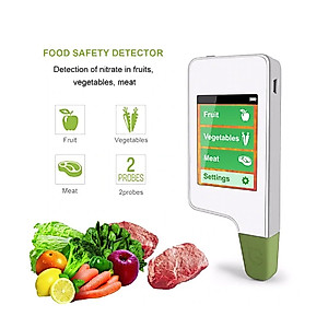 Food Nitrate Tester, Portable Nitrate Meter with LED Display Screen, 0-9999mg/kg Detection Range, 3 Colors Display Results and Easy to Understand, 3 Second Measurement Time, for Fruit, Vegetable