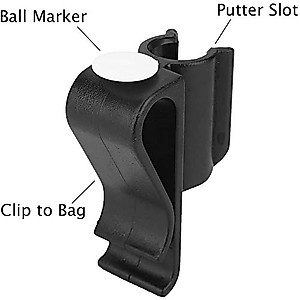 2pcs Golf Bag Clip On Putter Clamp Holder Putting Organizer Club White Ball Marker