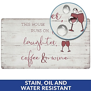 SoHome Cozy Living Anti-Fatigue Kitchen Mat for Floor, Cushioned Kitchen Runner Rug, Non Slip, Easy Wipe Clean, 1/2 Inch Thick Kitchen Mats, 17.5" x 55" Red Wine