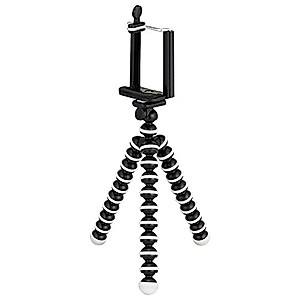 GPX 7 Inch Micro Smartphone Tripod, Includes Smartphone Adapter and Mounting Adapter, Max Height 6.1 Inches (TPD78B), Black