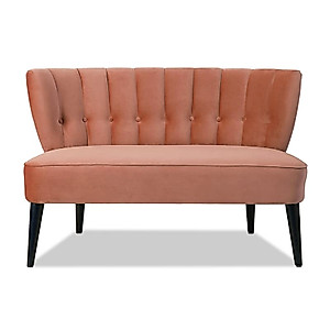 Jennifer Taylor Home Becca Channel and Button Tufted Settee, Orange