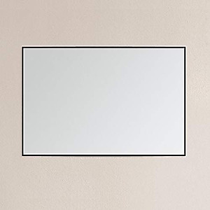 Dowell 31" H x 48" W Black Rectangle Mirror for Wall Aluminium Framed Bathroom Mirror Wall Mounted Vanity Mirror,Hangs Vertically or Horizontally