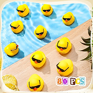 Glimin 80 Set Inspirational Appreciation Gift You're Ducking Rubber Ducks with Glasses Cheer up Card with Bag for Employee Team Staff Vet Tech Week Medical Assistant Thanksgiving Christmas