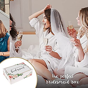 Bridesmaid Thank You Box Set {6 Pack} 1 Maid of Honor Thank You Box and 5 Bridesmaid Thank You Boxes I Thank You For Being My Bridesmaid | Bridesmaid Box for Bridesmaid Gifts | Floral Style