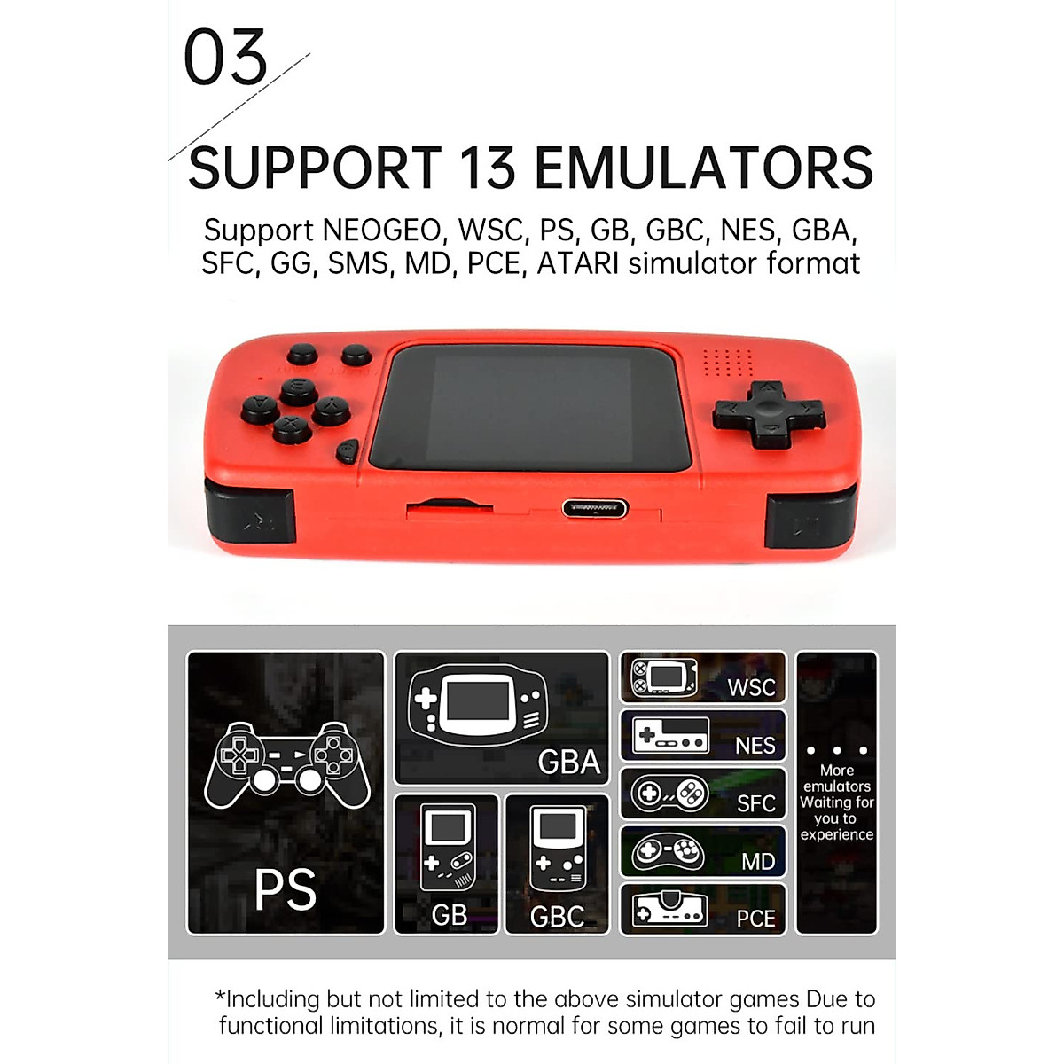 UUPOI New Handheld Game Console, Retro Mini 1.5 inch IPS Screen Open Source Handheld Game Players, Support 13 Emulators, External Expansion Storage, Keychain Mini Console Gifts for Children