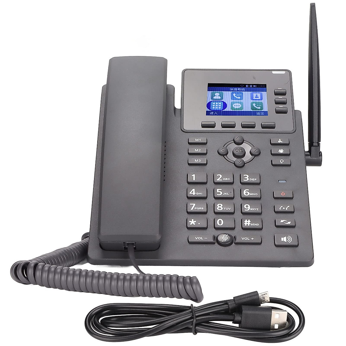 SIP Phone, Call Recording100‑240VVOIP PhoneVoice MailFor Office3 Lines for Business (US Plug)