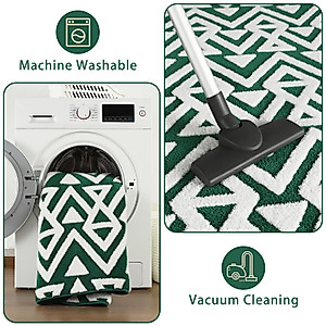 OHWPEAT Shaggy Area Rugs Cozy Soft Memory Foam Carpets, 4x6 FT Fluffy Rug for Living Room Bedroom Kids Room Nursery Home Decor, Washable Rugs, Non-Slip Backing Green White Boys Girls Kids Rug