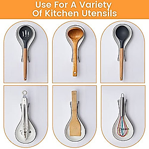 2 Packs Ceramic Spoon Rests, Vivimee White Spoon Holder, Large Size Spoon Rest for Kitchen Stove Top, Cooking Utensil Rest for Spoons, Ladles, Tong, Modern Farmhouse Kitchen Decor and Accessories