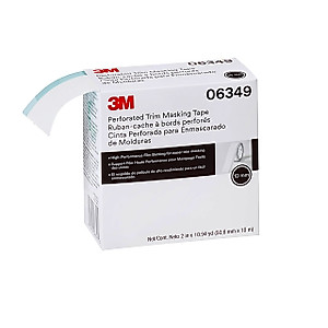 3M Perforated Trim Masking Tape 06349, Molding Paint Protection, Trim Lifting Tape, Hand Tearing, 10 mm Hard Band, 50.8 mm x 10 m