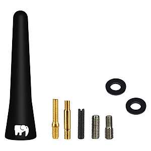 ONE250 2.5" inch Short Rubber Antenna, Compatible with Honda - CR-V (2001-2016), Element (2003-2024), Fit (2001-2023), Jazz (2001-2021), Insight - Designed for Optimized FM/AM Reception (Black)
