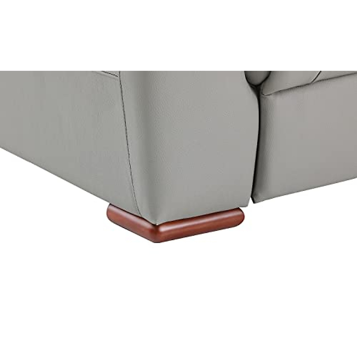 Blackjack Furniture Walker Leather Match Upholstered Reclining Living Room Sofa, Gray