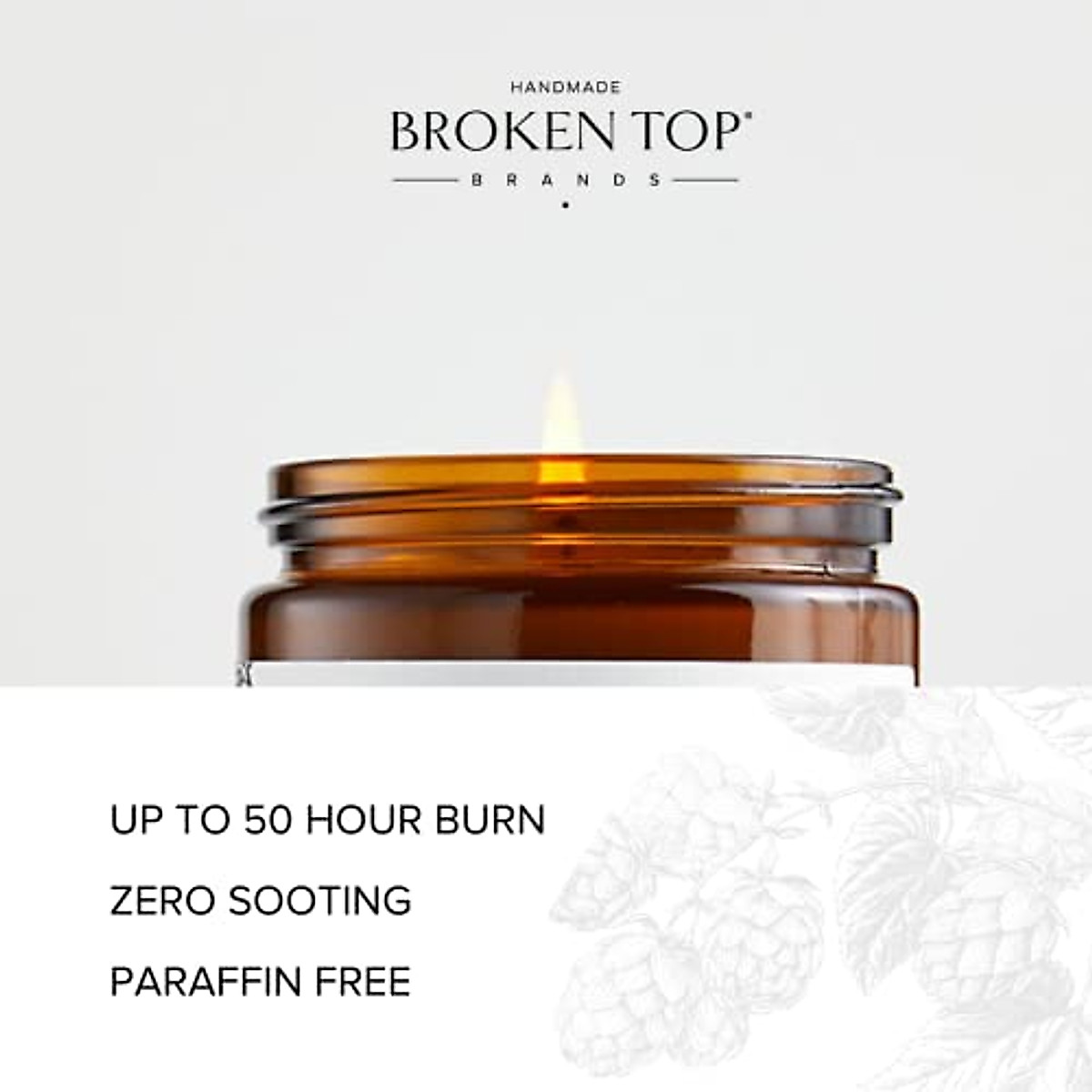 Broken Top - Mount Bachelor|9 oz. Plum, Cardamom & Amber. Pure Soy Wax Candle. 50-Hour Burn Time. Natural Cotton Wick, Vegan, No Parabens, No Phthalates