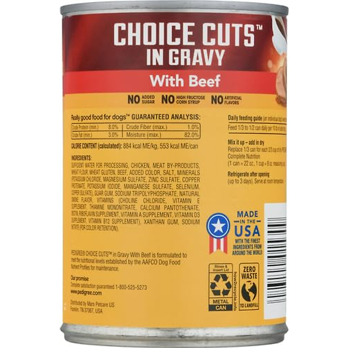 Pedigree Wet Dog Food, Choice Cuts in Sauce with Beef, 13.2 Ounce (Pack of 12)