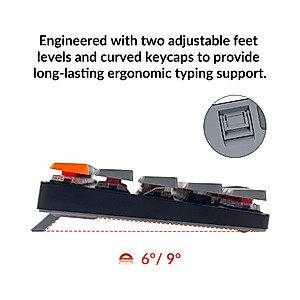 Keychron K7 Ultra-Slim 65% Layout 68 Keys Wireless Bluetooth/Wired Mechanical Keyboard, Hot Swappable Low-Profile Gateron Red Switch White LED Backlit Keyboard Compatible with Mac Windows