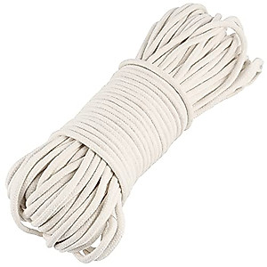 JOIKIT 1/4 Inch 328 Feet White Natural Cotton Rope, Clothesline Rope, All Purpose Braided Cord for DIY Craft Projects, Rope Basket, Potted Plants and Hanging Laundry