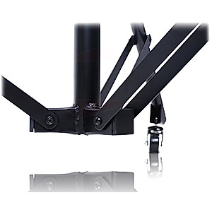 GRIFFIN Professional Studio Microphone Boom Stand with Casters | Extended Height Recording Mic Holder Tripod on Wheels | Tall Telescoping Arm Mount & Retractable Legs for Vocals, Choir, Overhead Drums