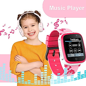 TOPUSER Game Smart Watch with 6 Puzzle Games 2 Way Phone Call Music Player Smartwatch Dual Camera Video Alarm Clock SOS Call Phone Watch Calculator Smart Watches Learning Toys for Birthday Gift