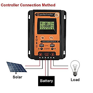 12V/24V 30A/50A/70A Intelligent Solar Panel Contrller MPPT LCD Display Solar Charge Controller Solar Battery Regulator Dual USB Port(30A)