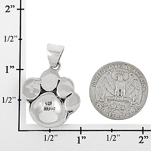 Turquoise Network Dog Paw Necklace Pendant 925 Sterling Silver Genuine Gemstones (with 20" Chain)