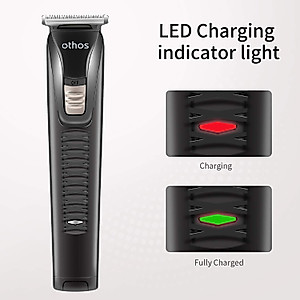 othos Multi-Functional Electric Grooming Hair Clipper Beard Trimmers Shaver Kit for Men Shaver Mustache Hair Face Nose Body Ear Trimmers Set USB Charging Rechargeable Lithium Battery Cordless Stand