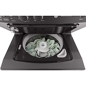 GE GUD27GSPMDG Spacemaker Series 27 Inch Gas Laundry Center with 3.8 cu. ft. Washer Capacity in Diamond Gray