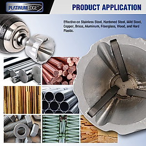 PLATINUMEDGE Deburring External Chamfer Tool, YG8 Carbide Blade, Deburring Drill Bit, Remove Burr Tools, Quick Release 1/4inch Hex Shank, Repairing Damaged Bolts, Fits for 1/8”-3/4” (3mm-19mm)