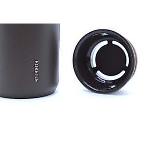 Poketle Personal Insulated Bottle, 380ml, Stainless Steel Tumbler, Lightweight, Good for Hot and Cold Drinks, Charcoal Gray