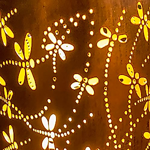 Solar Lantern Lights Outdoor Hanging, Metal Decor Lanterns-Waterproof LED Decorative Light for Garden, Patio, Yard Tree (Dragonfly)