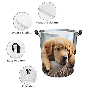 Laundry Hamper Lazy Dog Puppy Freestanding Laundry Basket Thickened Waterproof Collapsible Clothes Hamper Storage for Clothes Toys Dorm And Family