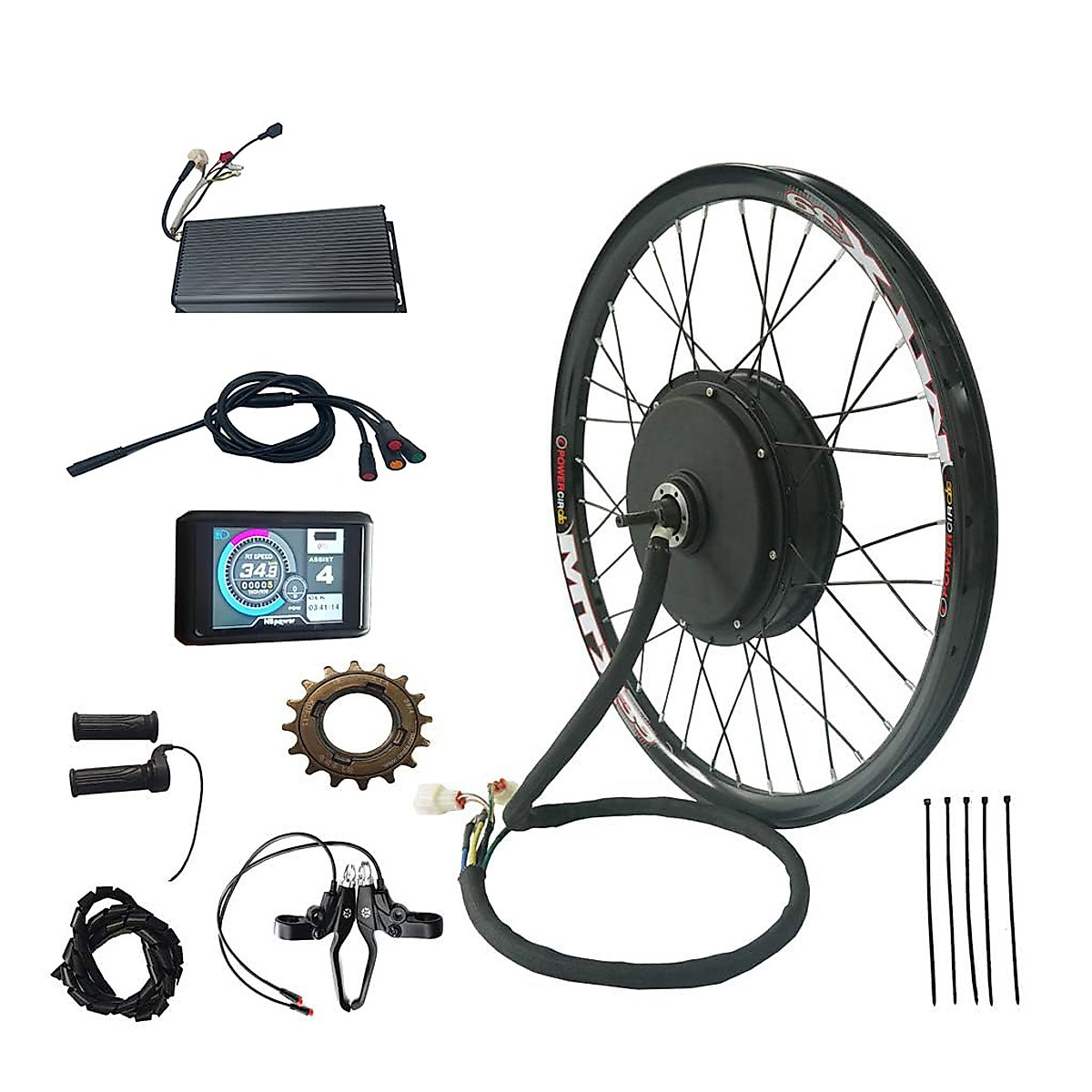 NBPOWER Programmable TFT Color Display Ebike 72v 5kw Rear Wheel Electric Bicycle Motor Kit 72V 5000W Electric Bike Conversion Kit (26inch)