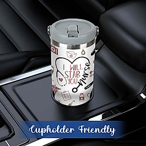 soeufnwhf 30oz Nurse Tumbler Cup with Handle Nurse Travel Coffee Mug, Nurse Nutrition Facts Tumbler, Best Nursing School Gifts, Nursing Graduation Gifts, RN Gifts for Nurses Appreciation Gifts