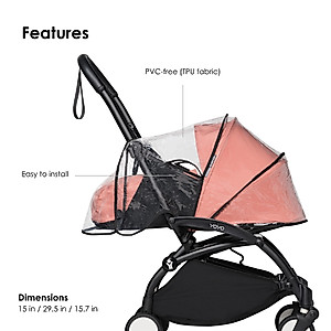 BABYZEN YOYO Rain Cover for 0+ Newborn Pack - Protect Baby from Bad Weather - Easy to Install & Store - Includes Storage Bag