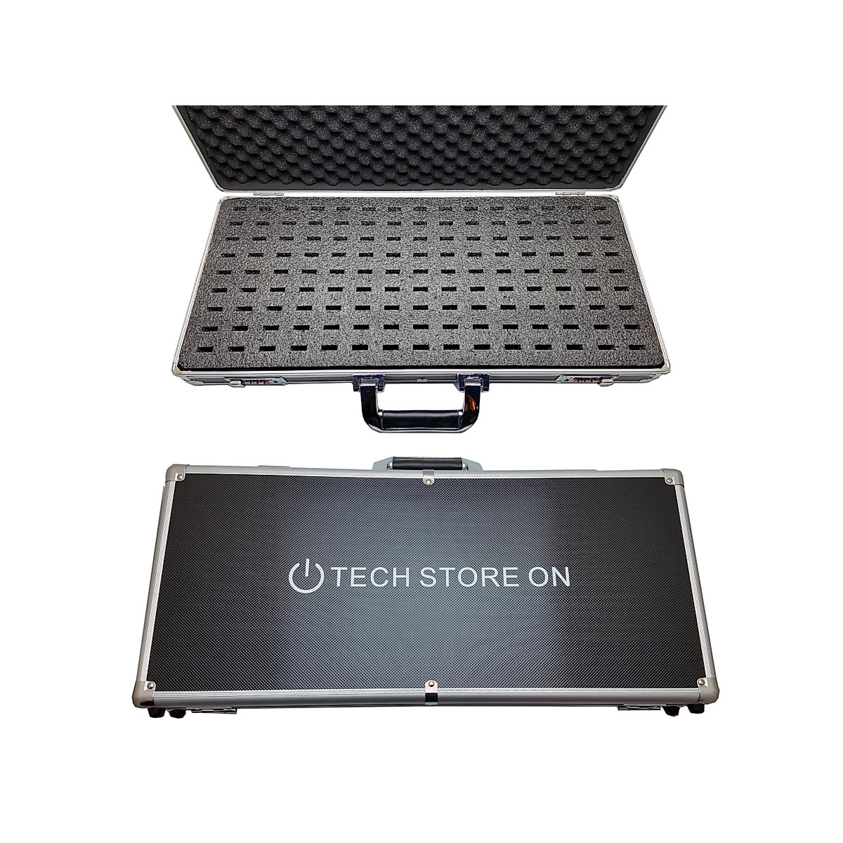 TECH STORE ON Flash USB Thumb Drive Holder Storage Organizer Case with Swivel Handle | Antistatic and Shockproof (aluminum, huge, holds 130 USB slots)