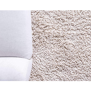 Unique Loom Davos Shag Collection Area Rug - Solid (9' x 12' Rectangle, Linen)