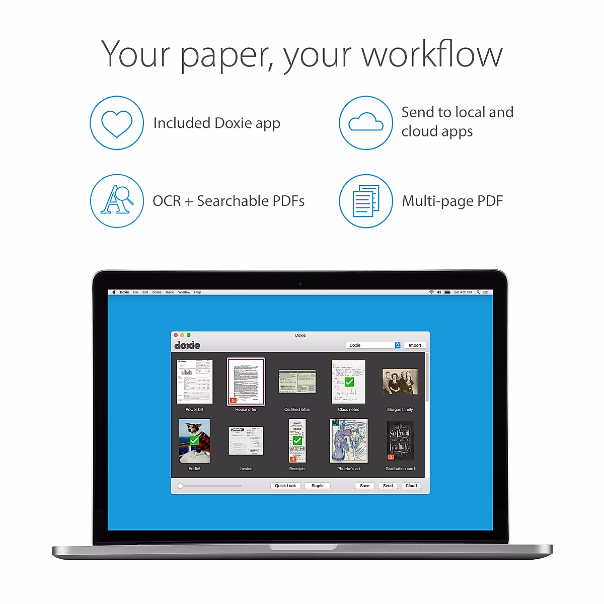 Doxie Go SE Wi-Fi - Simplify Going Paperless with The First Easy-to-Use Wireless Document & Photo Scanner with Portable Scanning, Unlimited Searchable Documents & Seamless Software for Mac, PC, & iOS
